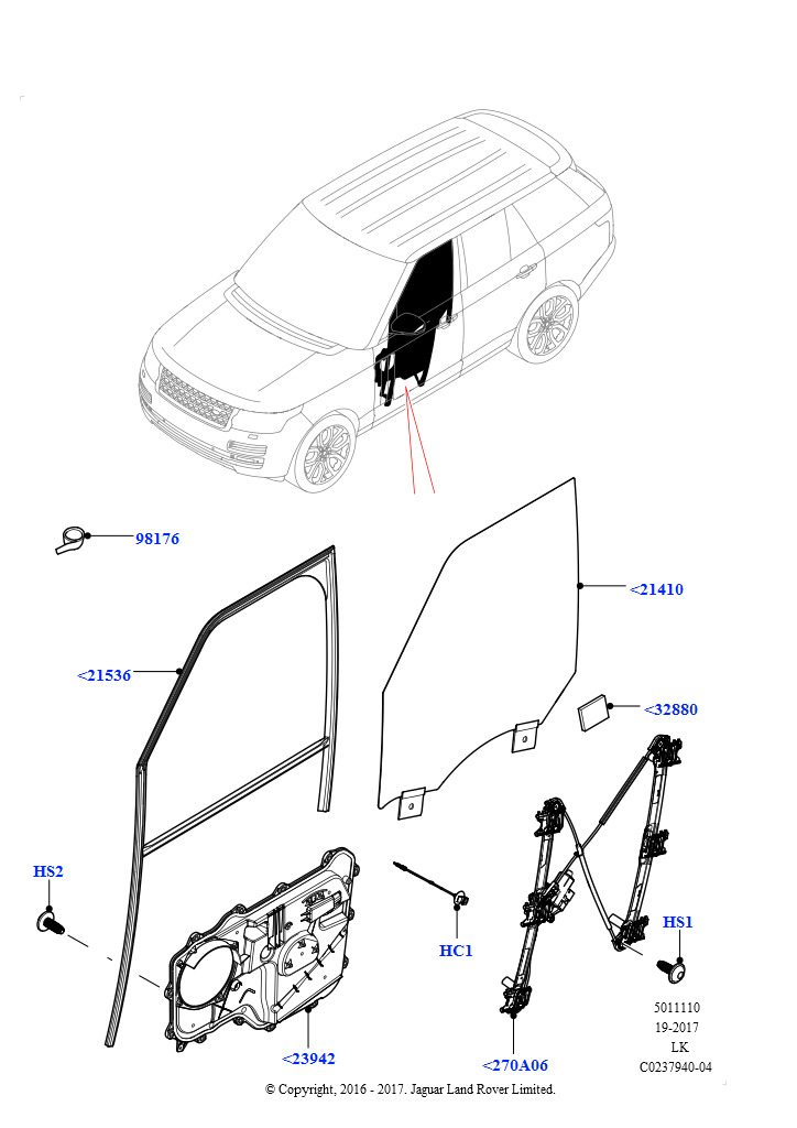Стекло пер.двери и стеклоподъем. Range Rover 2013, цены на запчасти ...