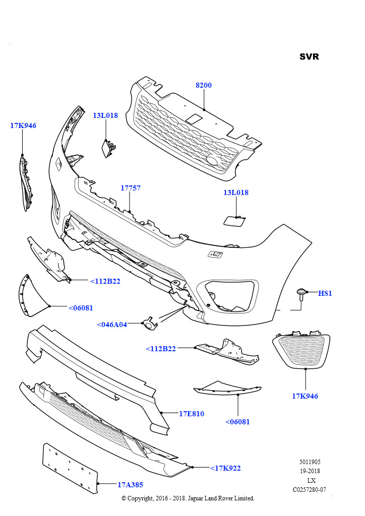 Решетка радиатора и передний бампер (Комплект SVR-Special Vehicle ...